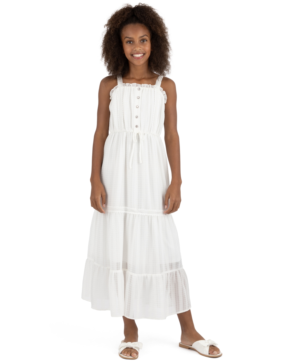 Click here for Speechless Girls 7-16 Maxi Square Neck Dress - Whi... prices