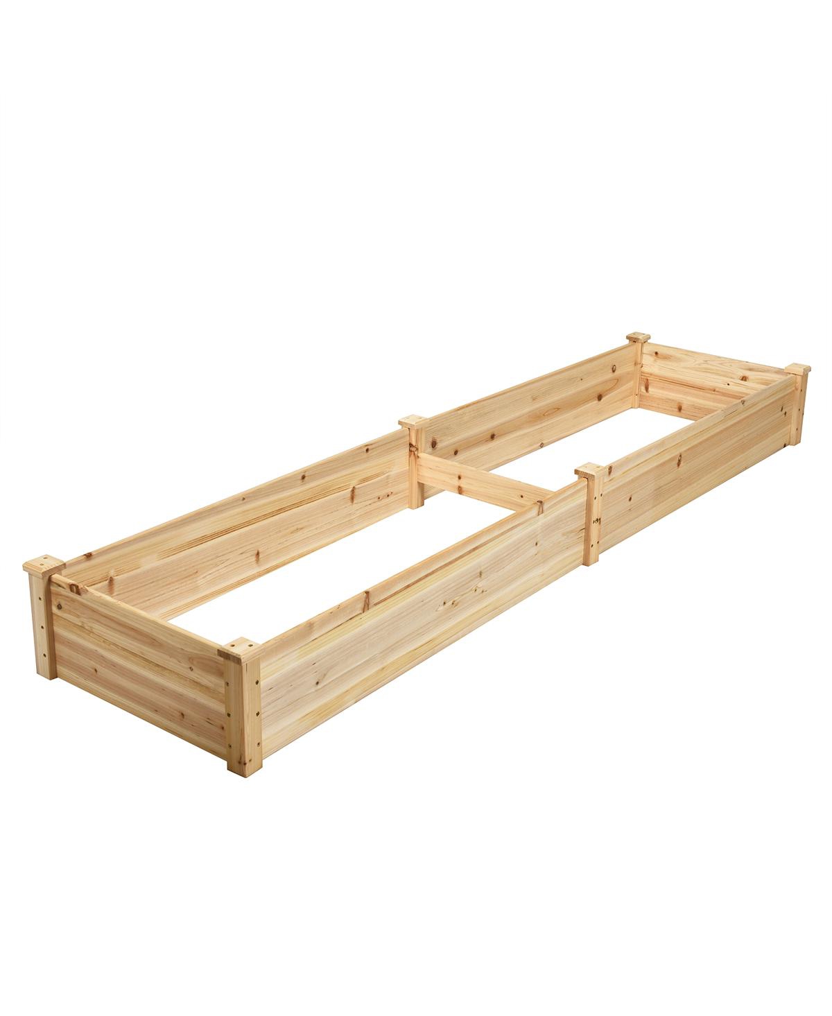 Click here for Gouun Fir Wood Raised Garden Bed with Divider  Ope... prices