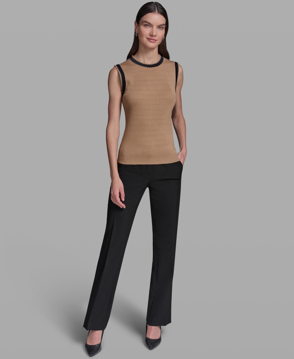 Click here for Karl Lagerfeld Paris Womens Crewneck Sleeveless Sw... prices