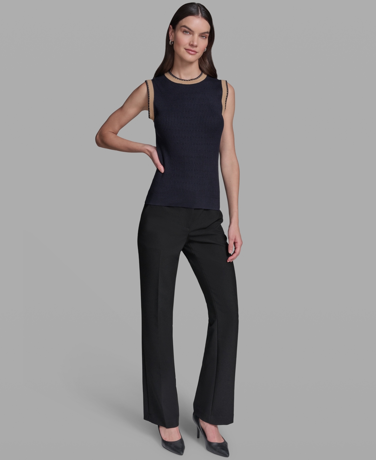 Click here for Karl Lagerfeld Paris Womens Crewneck Sleeveless Sw... prices