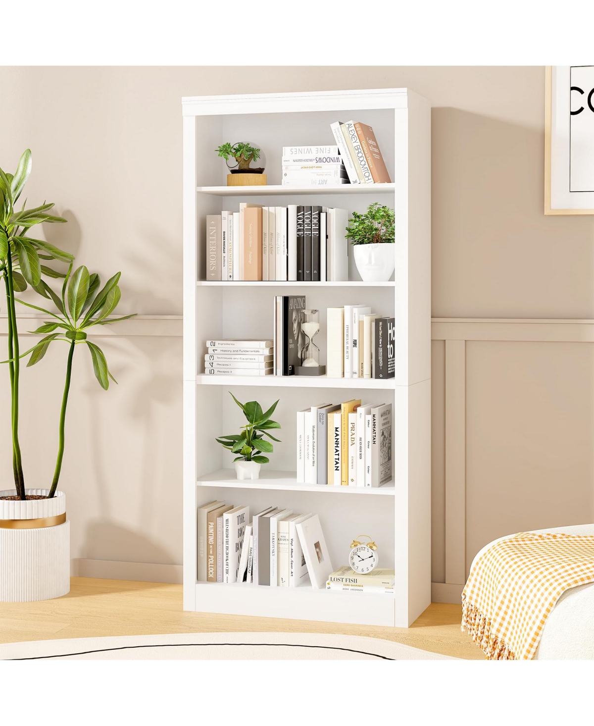 Click here for gaomon 71 Tall Modern 5-Tier Wooden Open Storage B... prices