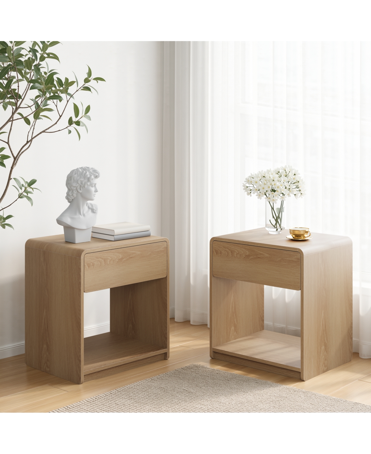 Click here for Rainsken Mid-Century Modern Nightstand Set of 2  W... prices