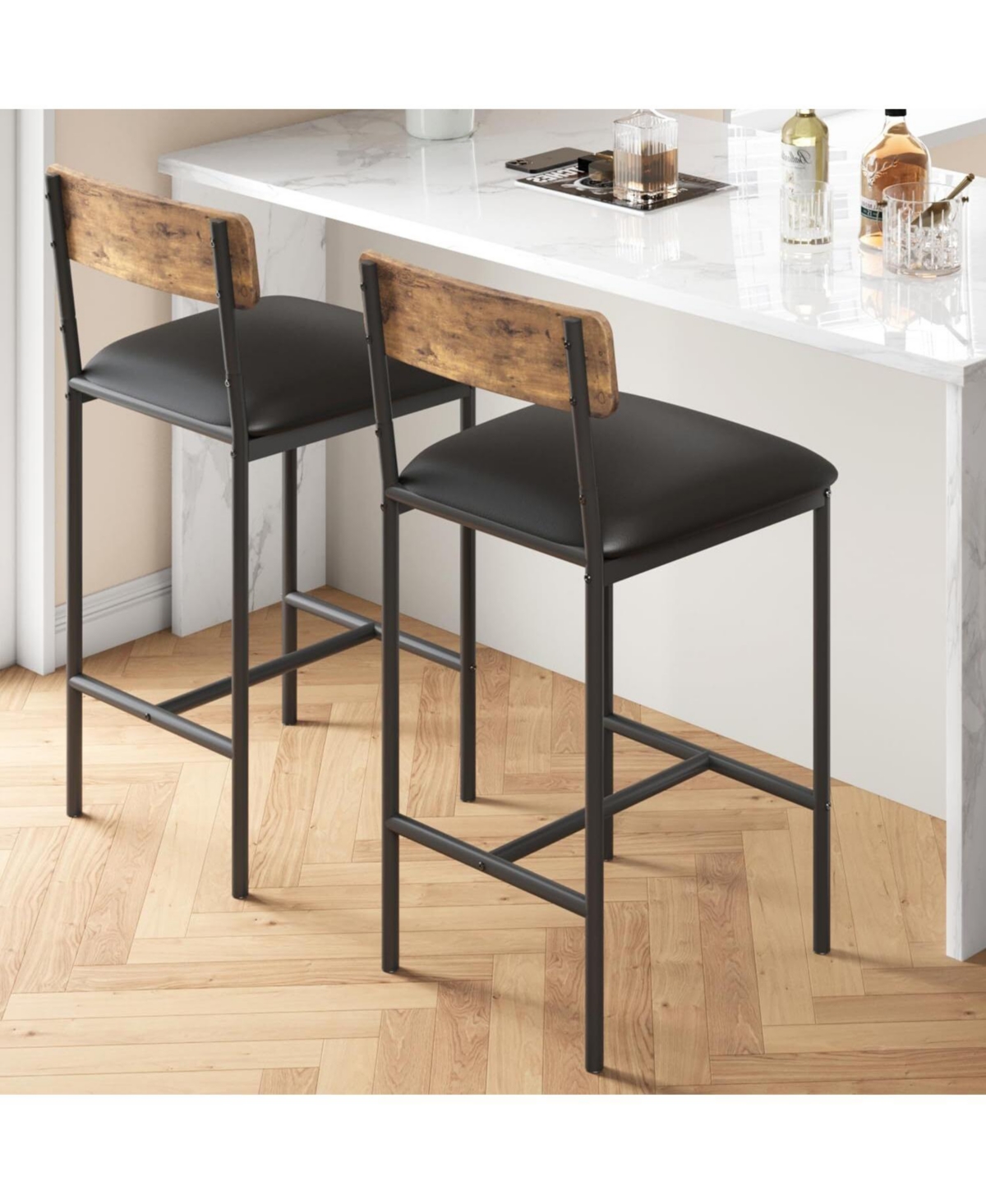 Click here for gaomon Kitchen Chairs Set of 2  Padded Bar Stools... prices