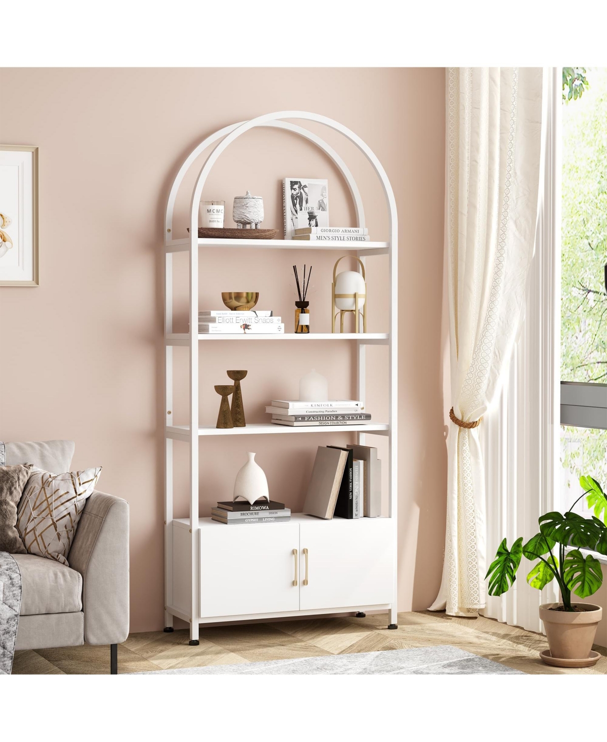 Click here for gaomon 71.5 Tall Modern 4-Tier Bookcase with Door... prices