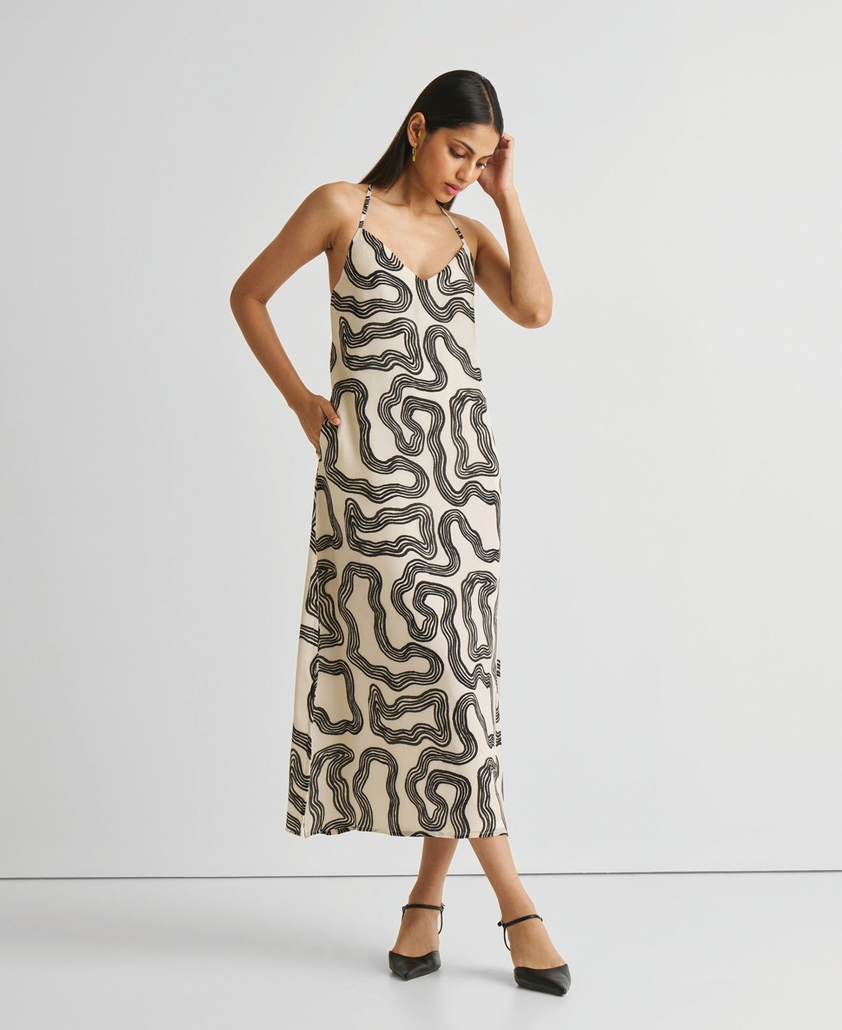 Click here for Reistor Womens Midi Slip Dress - Off-white prices