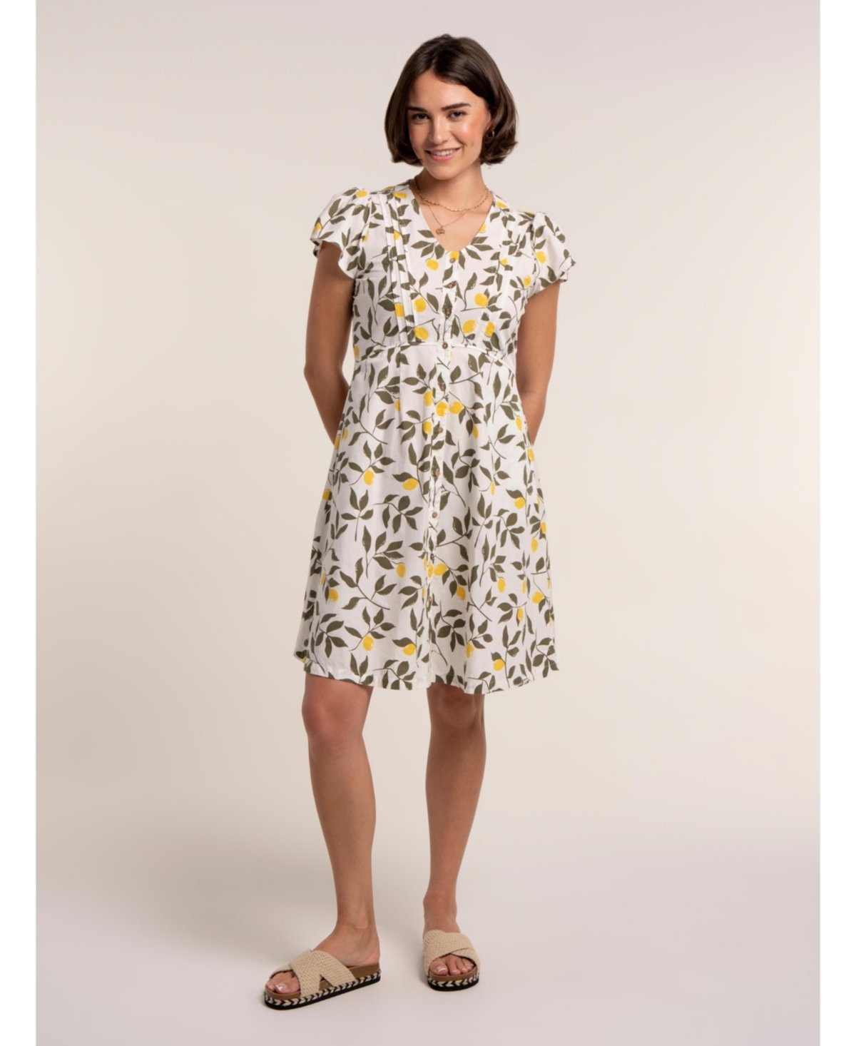 Click here for Brakeburn Womens Renata Dress - Cream prices