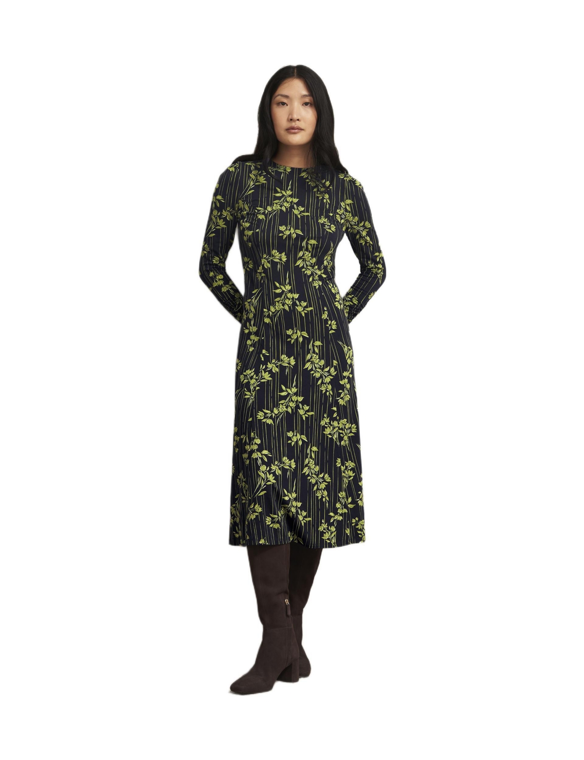 Click here for Hobbs London Womens Alison Jersey Dress - Dark Gre... prices