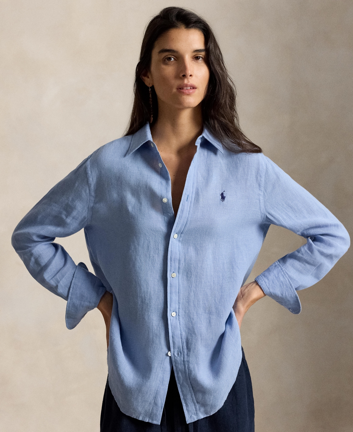 Click here for Polo Ralph Lauren Womens Classic-Fit 100 Linen Shi... prices