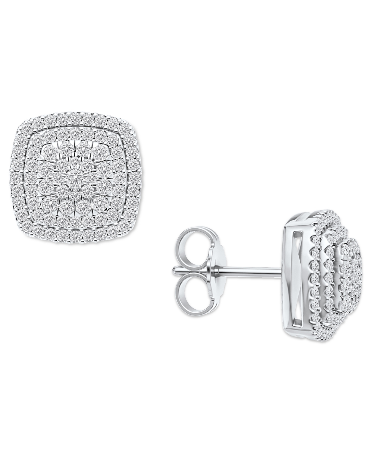 Click here for Diamond Square Cluster Stud Earrings (1/2 ct. t.w.... prices