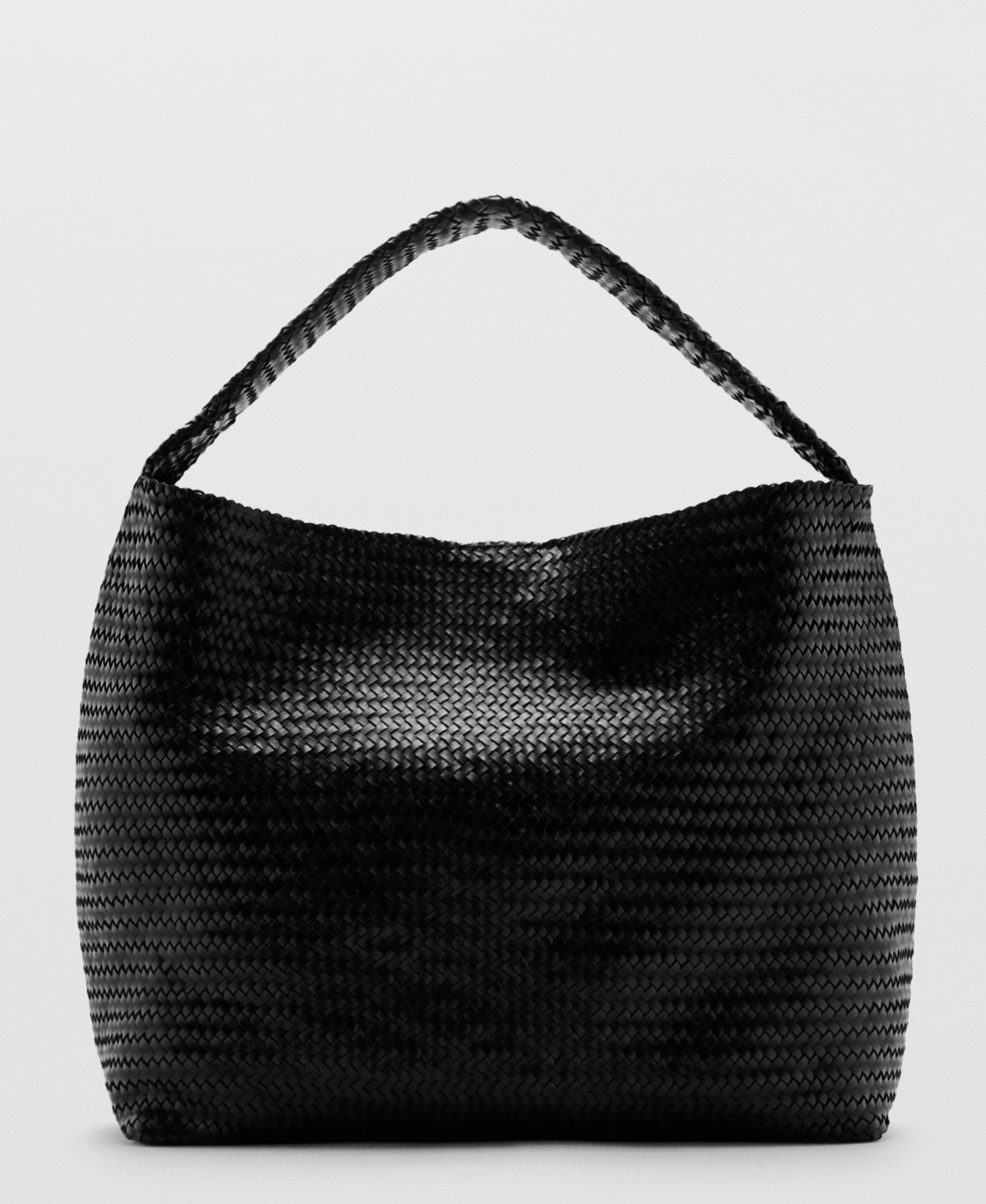 Click here for Mango Womens Medium-Sized Braided Bucket Bag - Bla... prices