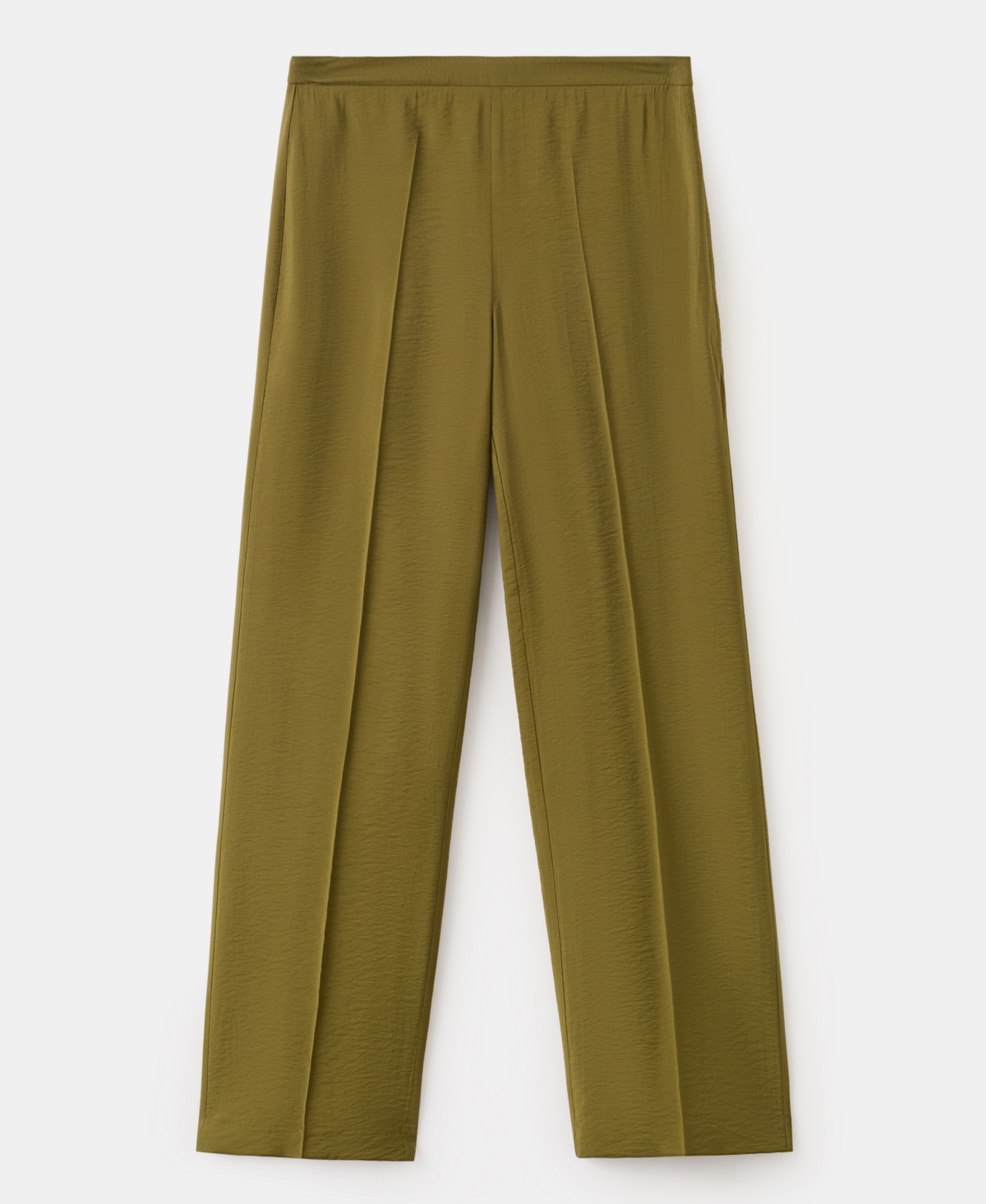 Click here for Mango Womens Straight Mid-Rise Pants - Green prices