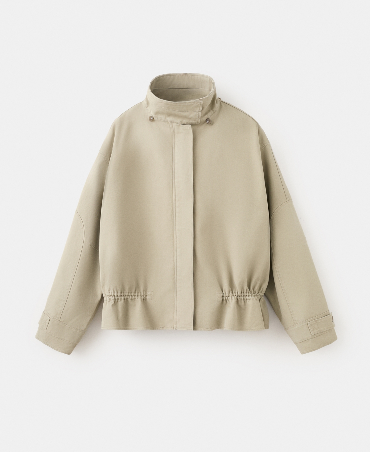 Click here for Mango Womens Oversized High-Neck Parka - Khaki prices