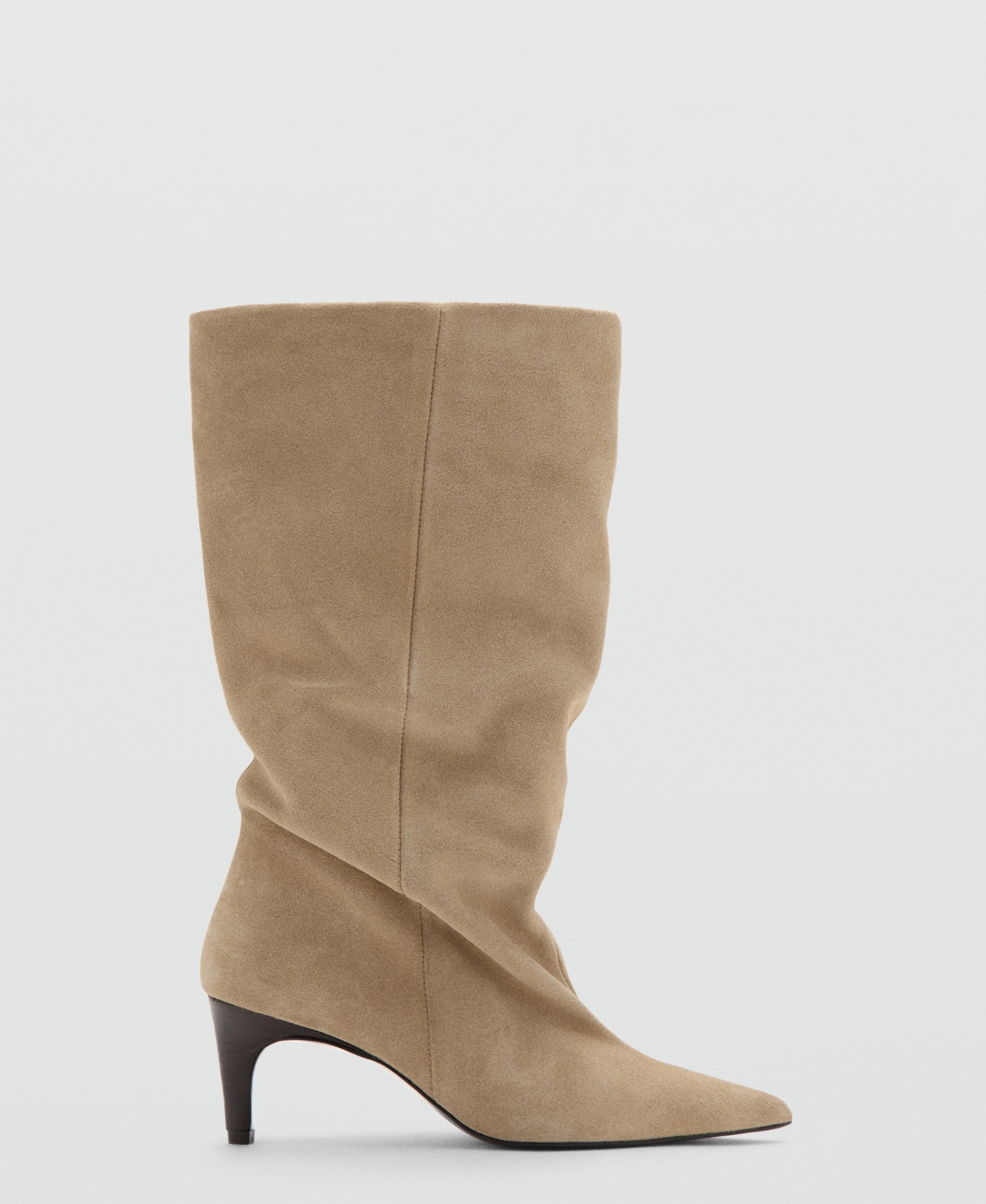 Click here for Mango Womens Ruched Suede Wide Leg Boots - Sand prices