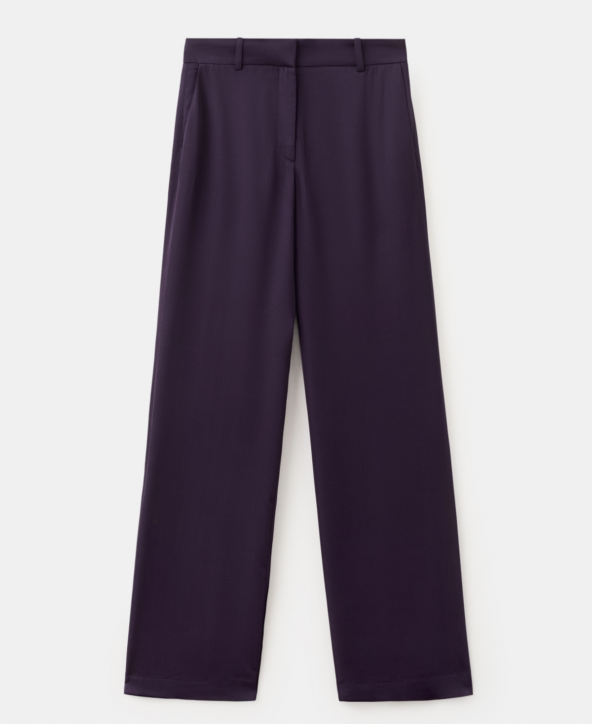 Click here for Mango Womens Straight Mid-Rise Pants - Purple prices