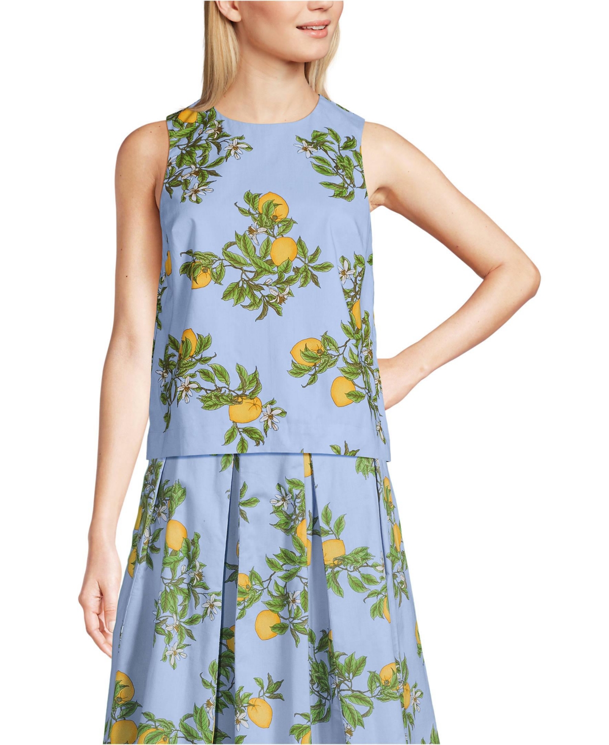 Click here for Lands End Womens Poplin Sleeveless Shell - Light s... prices