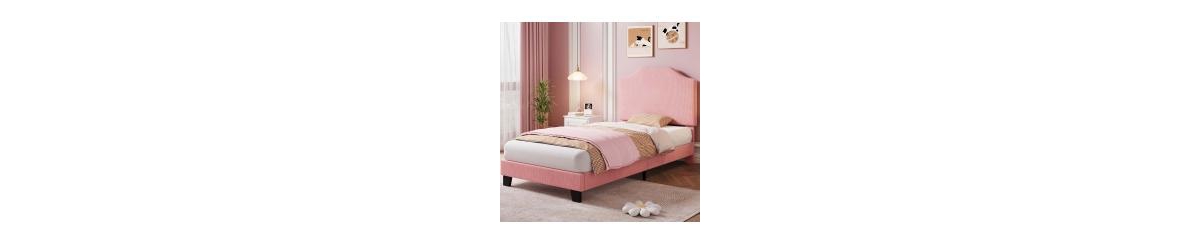 Click here for Homfan Modern Corduroy Headboard Bed Frame for Kid... prices