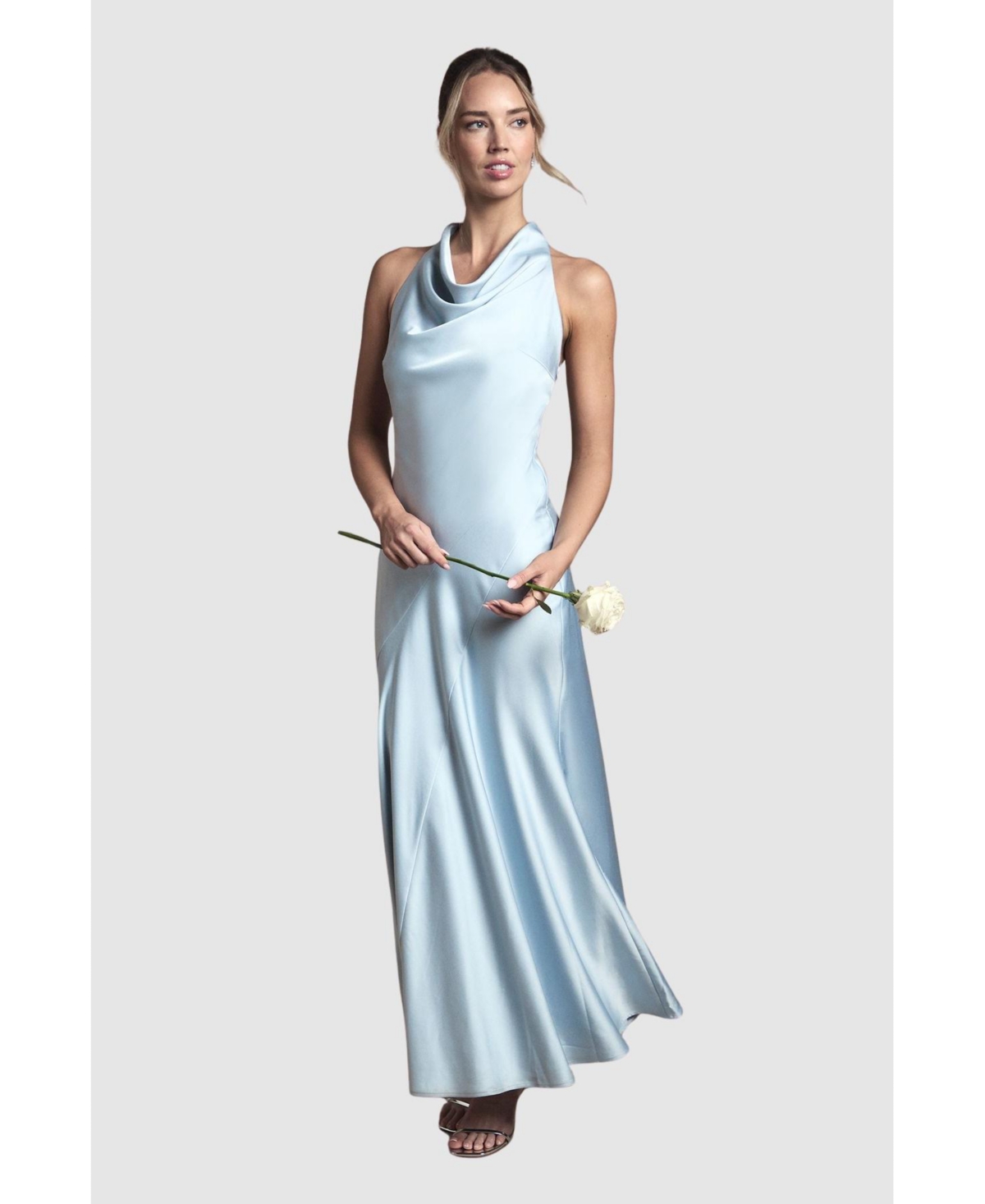 Click here for Oasis Womens Satin Maxi Bridesmaid Dress - Light b... prices