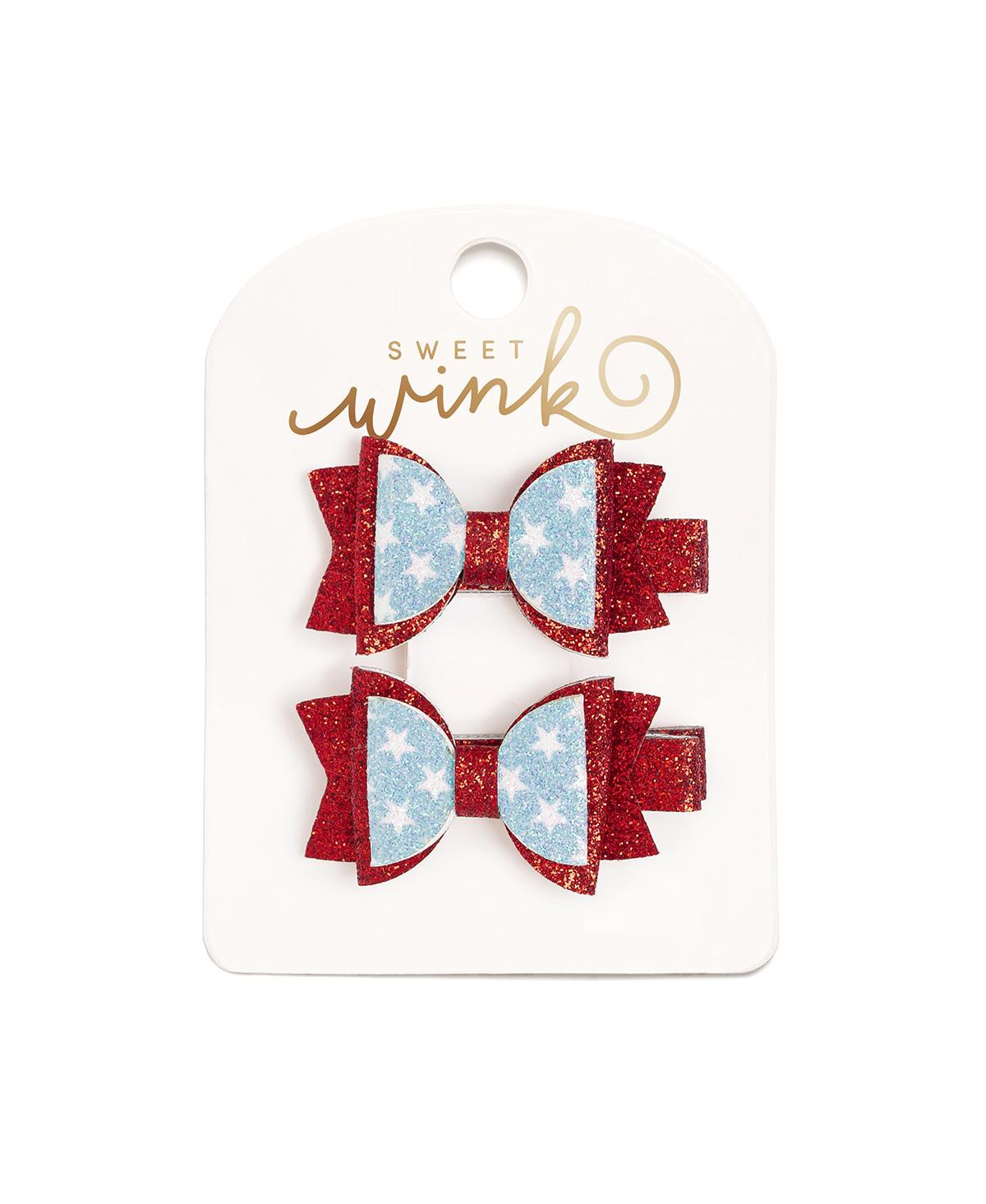 Click here for Sweet Wink Little and Big Girls Glitter Flag Bow C... prices