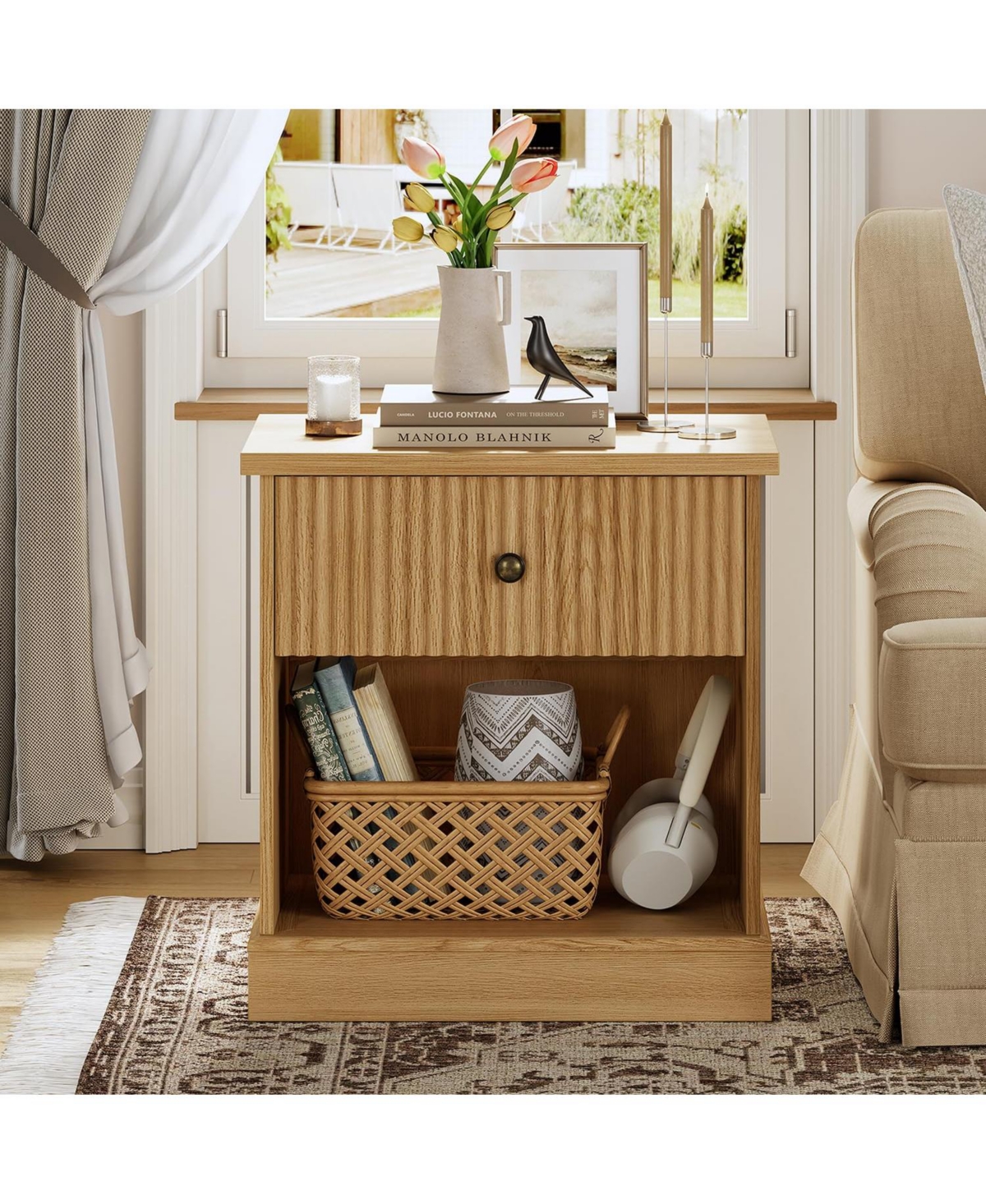 Click here for gaomon Adults 1-Drawer Nightstand Wood Organizatio... prices