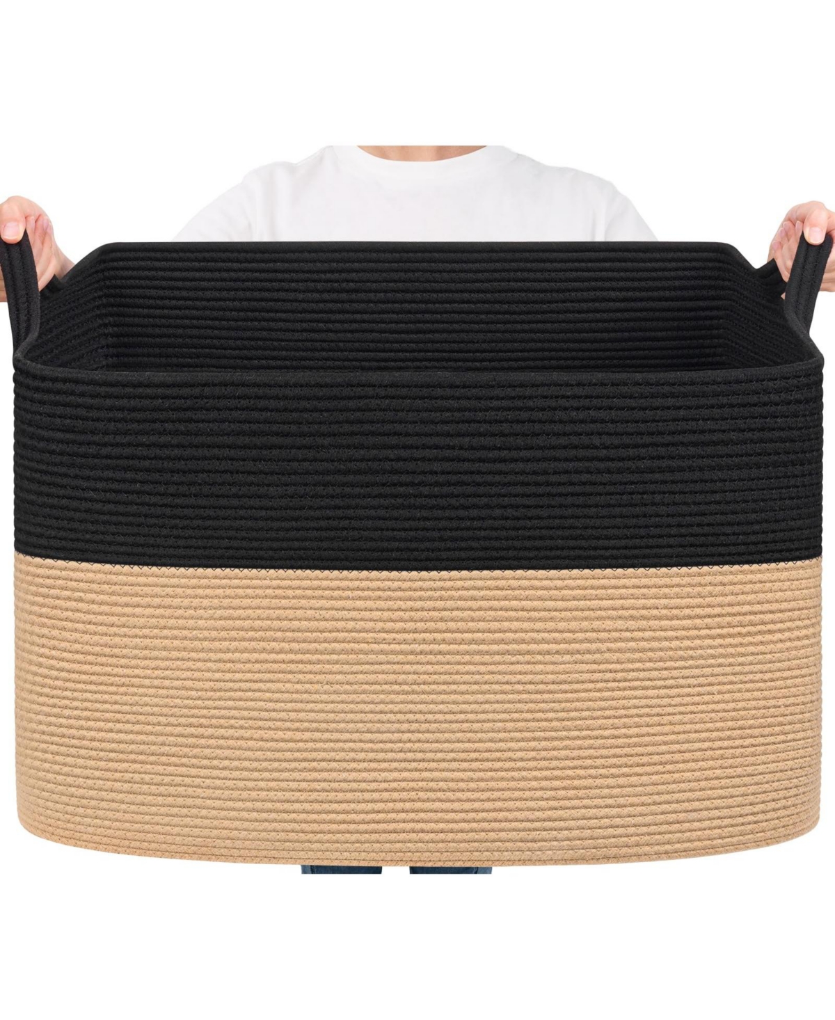 Click here for Gnuadz Woven Rope Storage Basket Rectangle - Black... prices