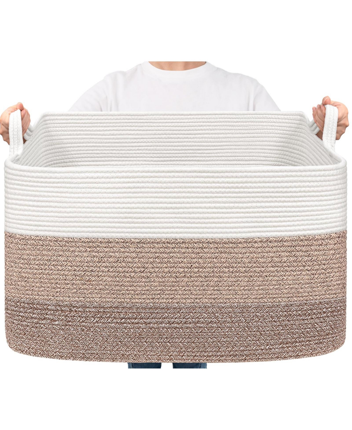 Click here for Gnuadz Woven Rope Storage Basket Rectangle - Light... prices