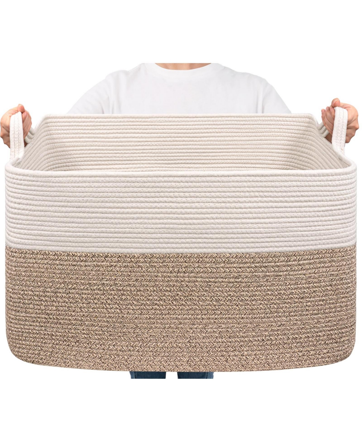Click here for Gnuadz Woven Rope Storage Basket Rectangle - White... prices