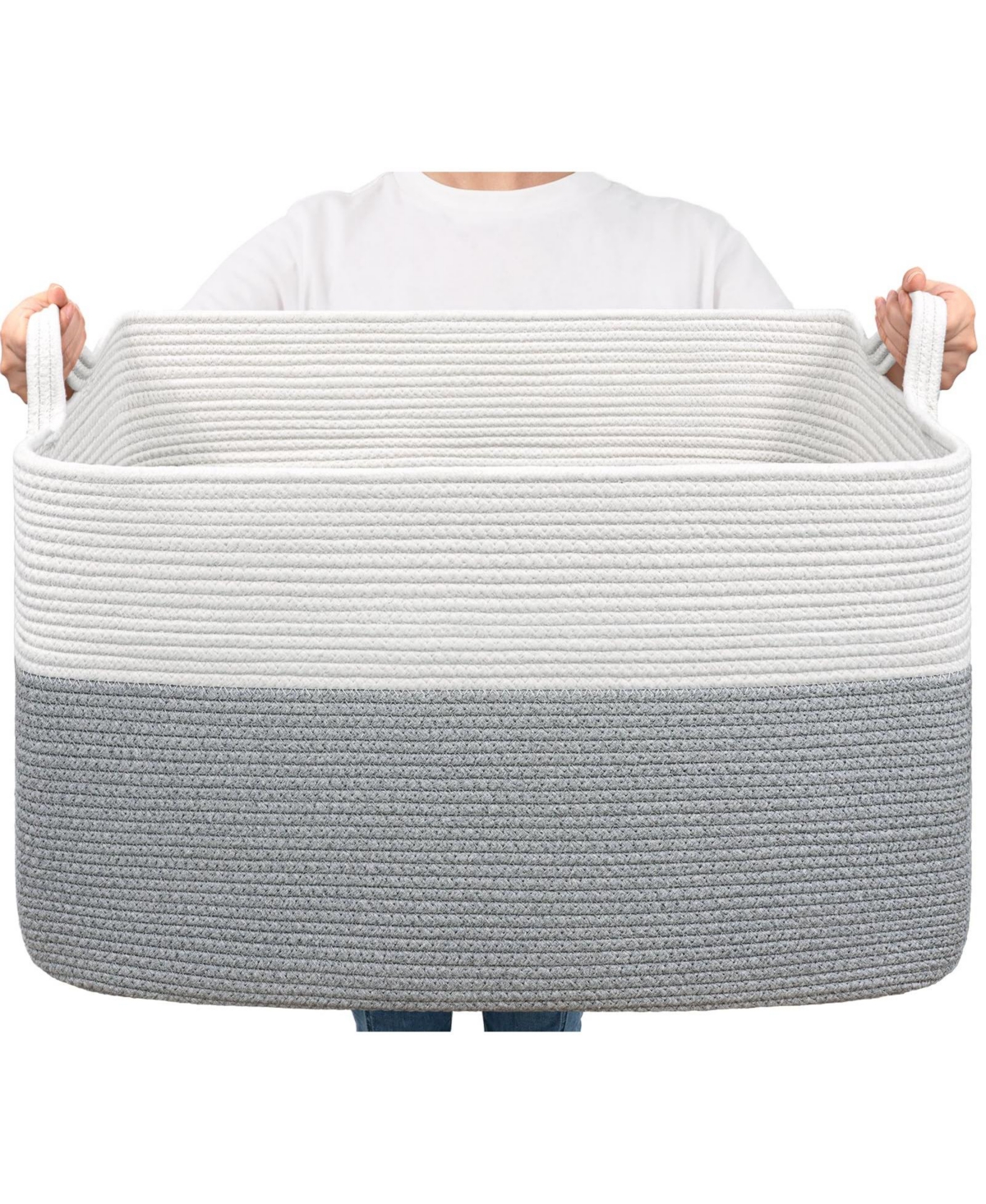 Click here for Gnuadz Woven Rope Storage Basket Rectangle - White... prices