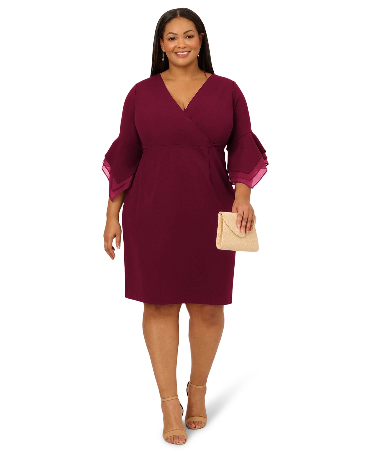 Click here for Adrianna Papell Plus Size 3/4-Sleeve Sheath Dress... prices