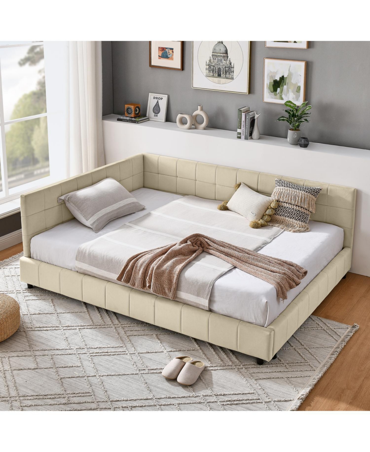 Click here for Rainsken Full Size Daybed L-Shaped  Modern Velvet... prices