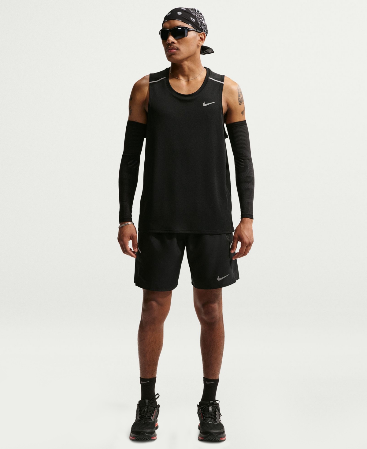 Click here for Nike Miler Mens Dri-fit Running Tank Top - Black/R... prices