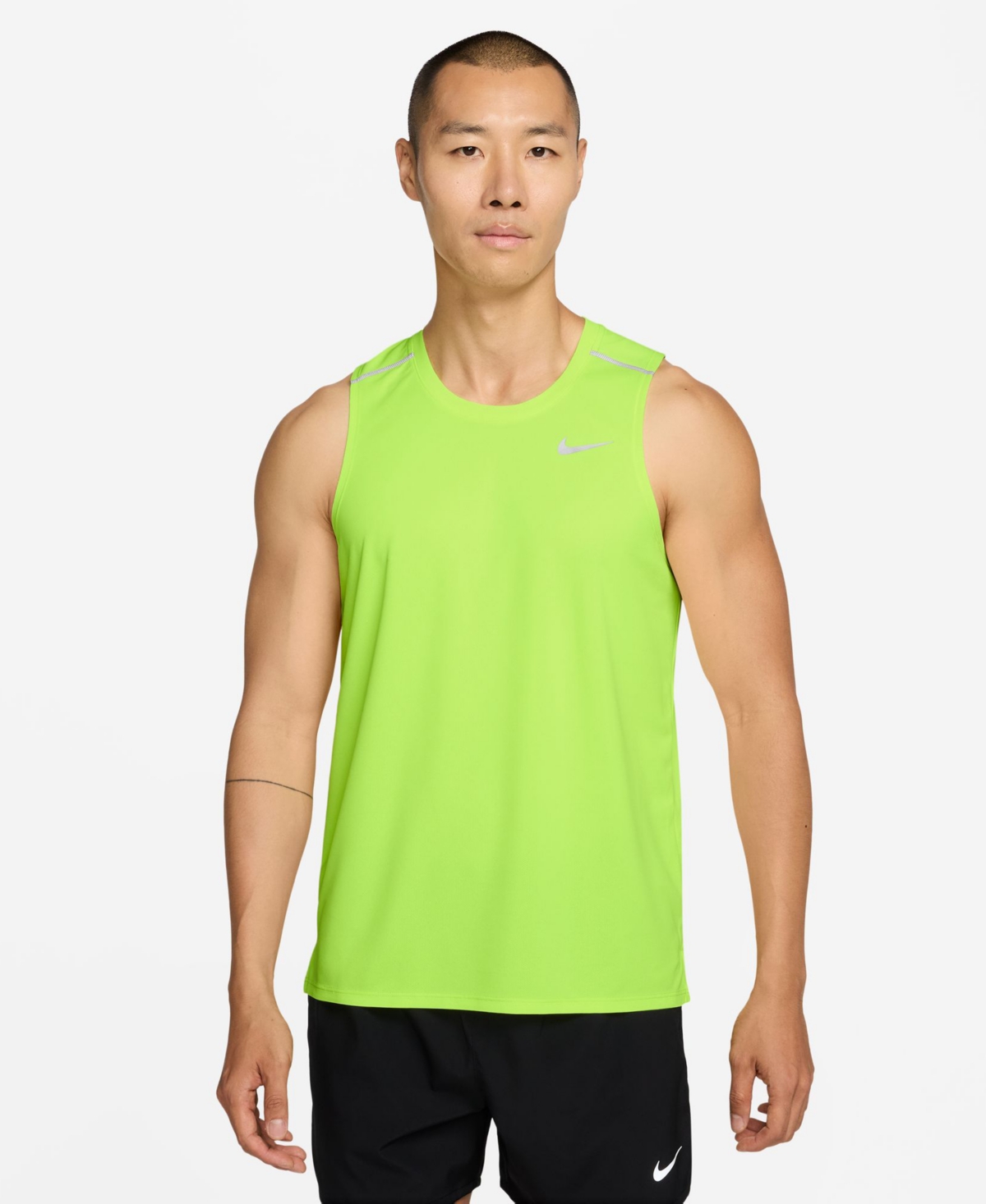 Click here for Nike Miler Mens Dri-fit Running Tank Top - Volt Ic... prices