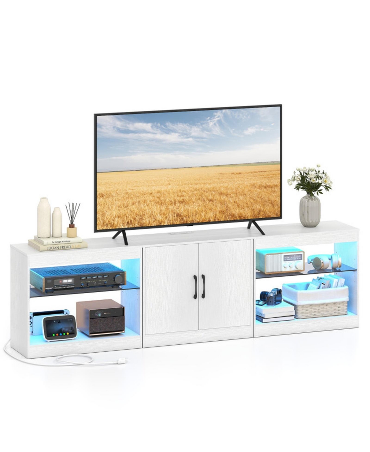 Click here for Gouun 77 in Led Tv Stand with Power Outlets and Te... prices