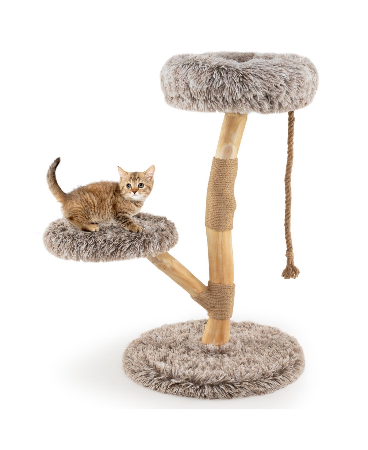 Click here for Cozito Cat Tree Modern Wooden with Perch and Jute... prices