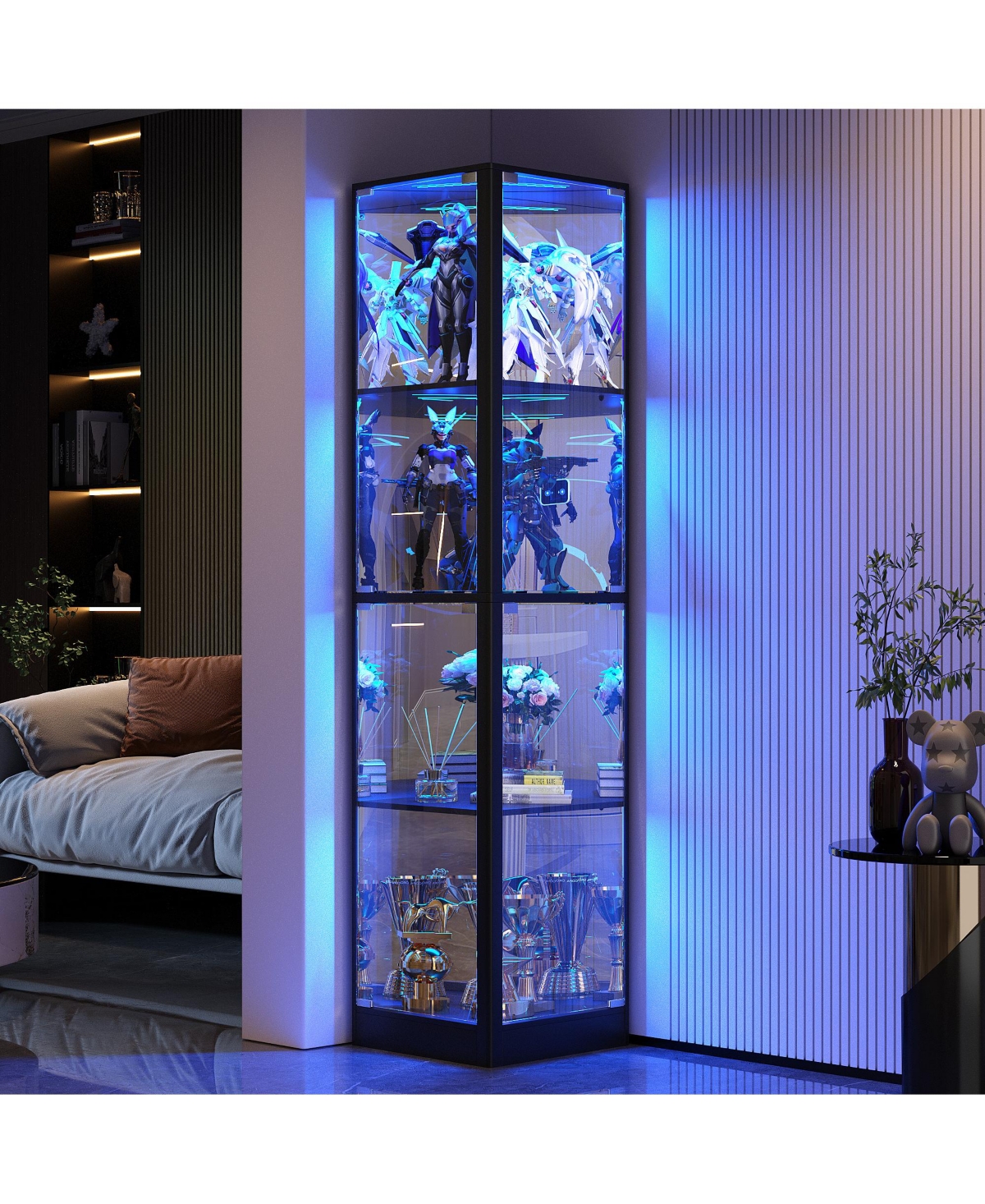 Click here for Vlsrka Corner Display Cabinet with Glass Doors - B... prices