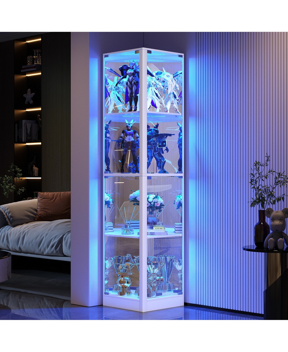 Click here for Vlsrka Corner Display Cabinet with Glass Doors - W... prices