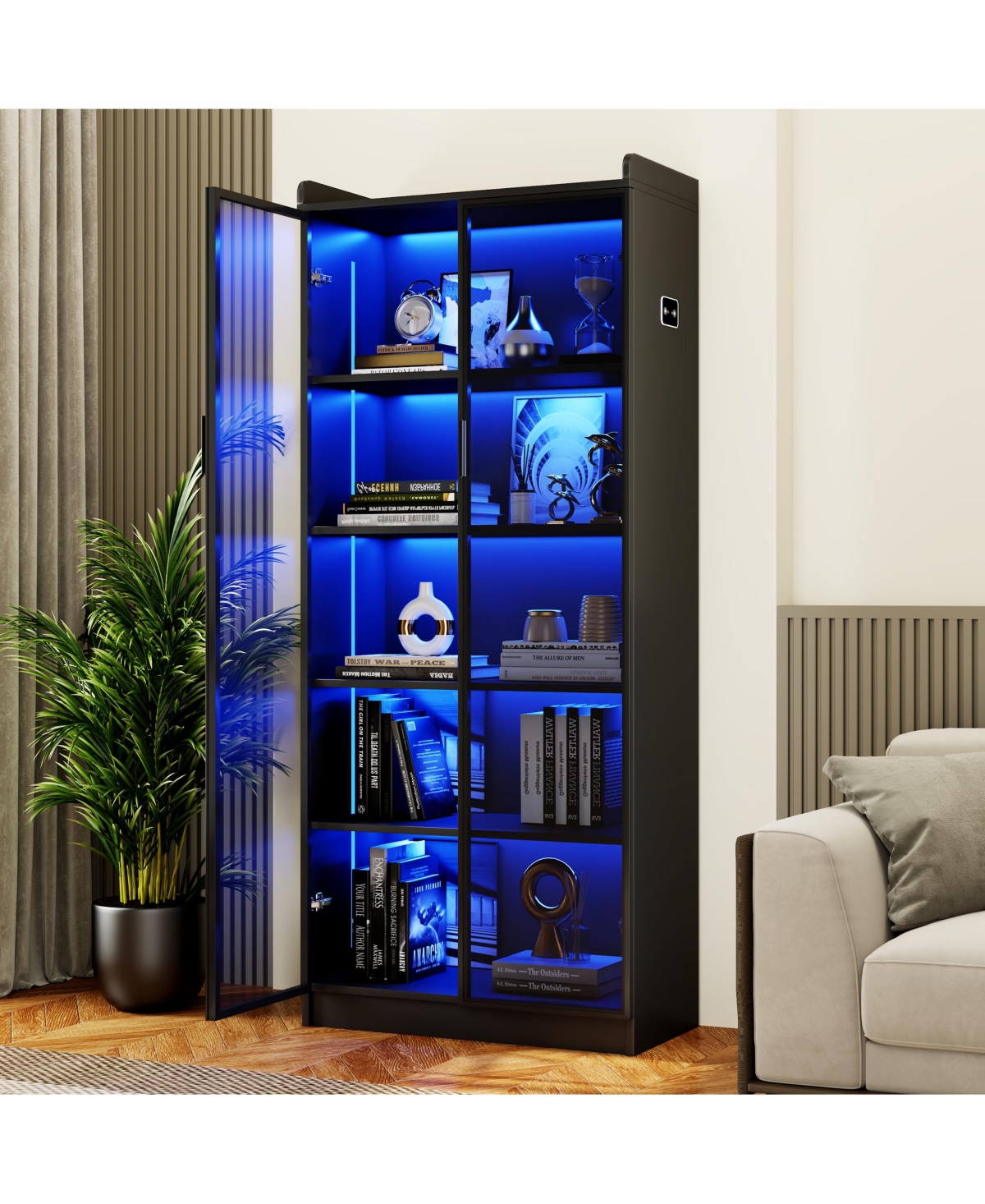 Click here for Vlsrka Display Cabinet with Doors and Adjustable S... prices