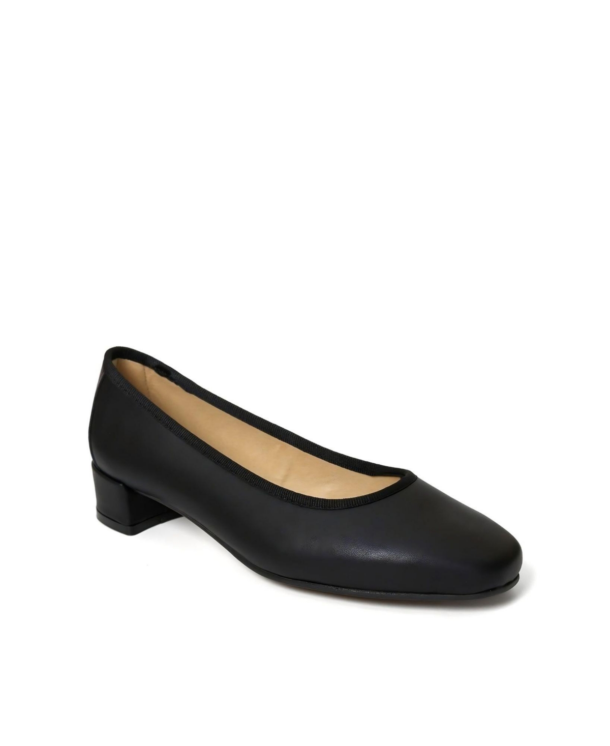 Click here for Menina Step Womens Isa Leather Ballet Flat - Black prices
