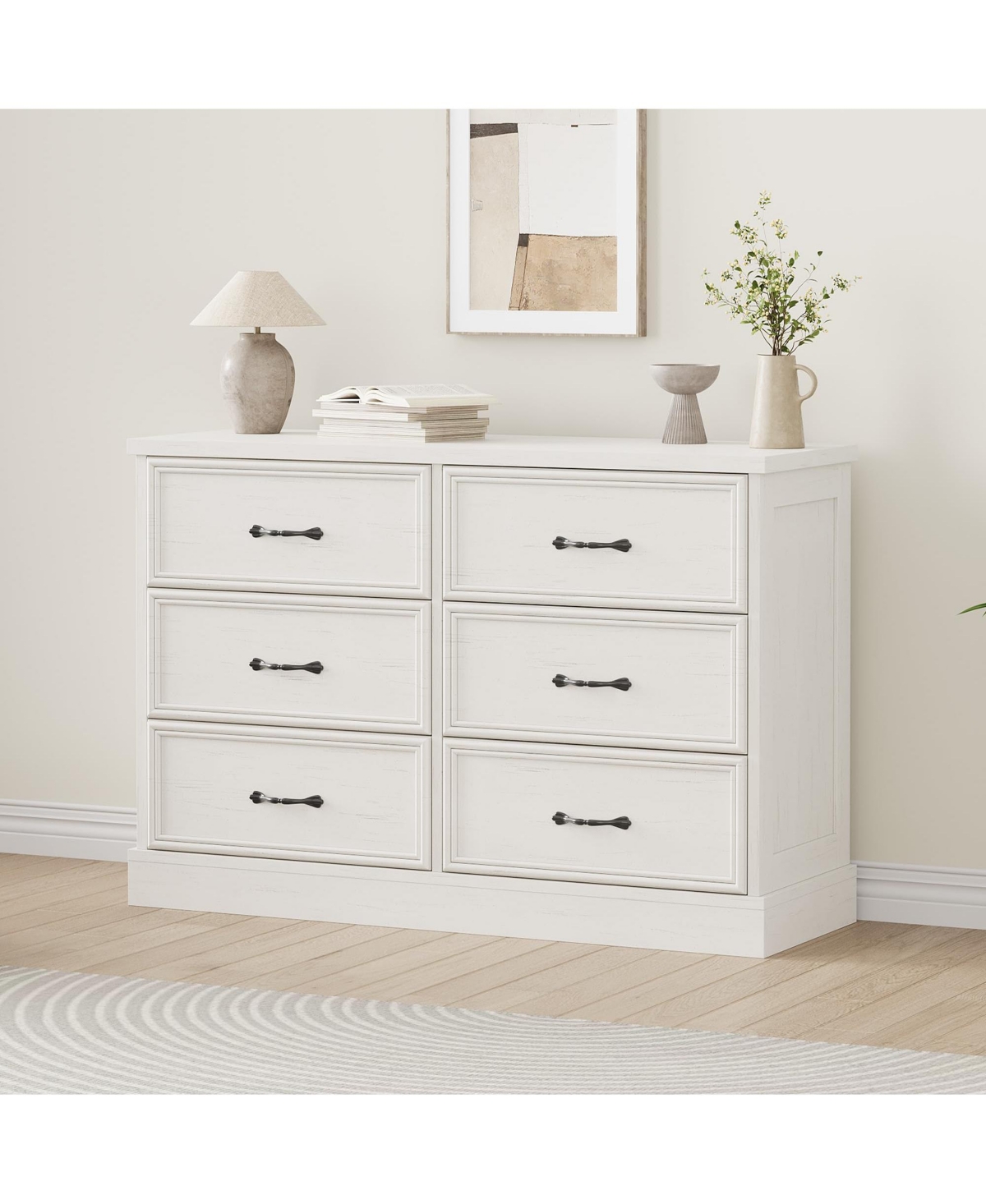 Click here for gaomon 6 Drawer Wooden Dresser  47 Wide Chest with... prices