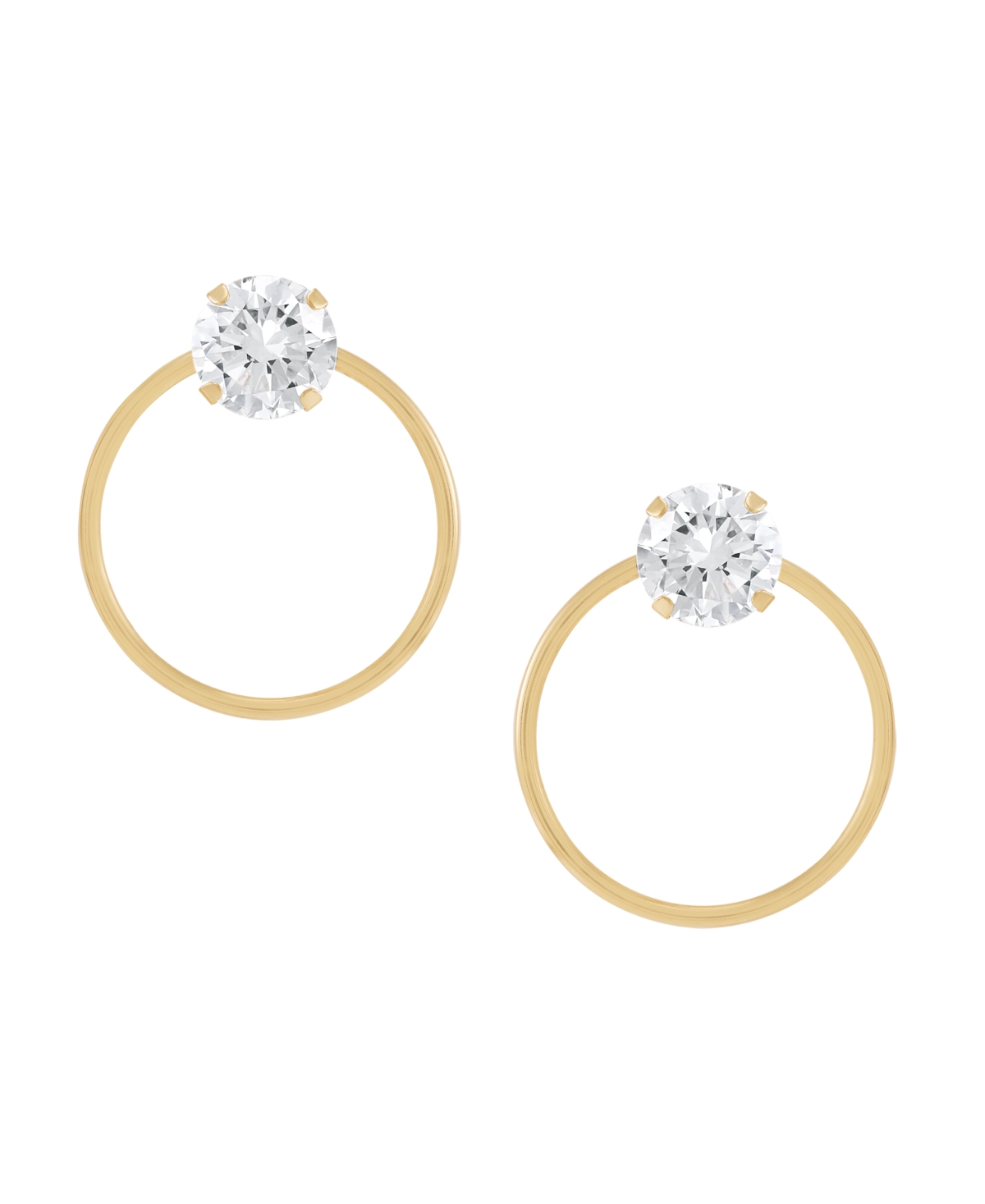 Click here for Macys Created White Sapphire Hoop Earrings (2 ct.... prices