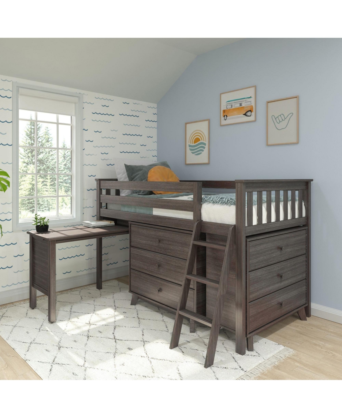 Click here for Max & Lily Twin-Size Low Loft with Pull-Out Desk a... prices