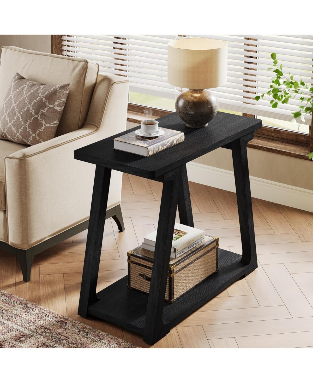 Click here for Tribesigns 2-Tier Solid Wood End Table  Narrow Sid... prices