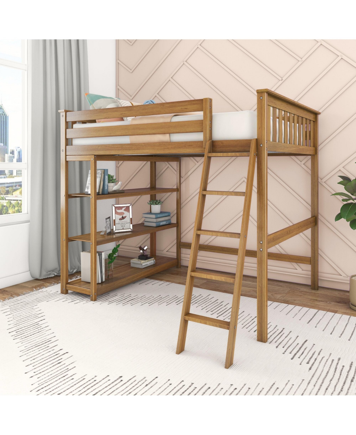 Click here for Max & Lily Full Size High Loft Bed with Ladder and... prices
