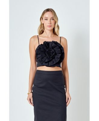 Click here for Womens Floral Tube Cropped Top High Waisted Column... prices