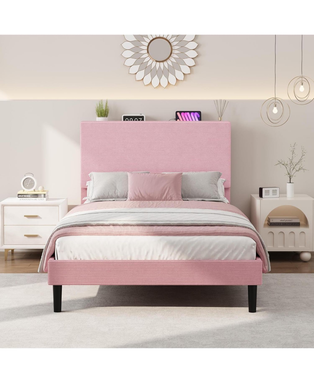 Click here for gaomon Twin Size Bed Frame with Adjustable Upholst... prices