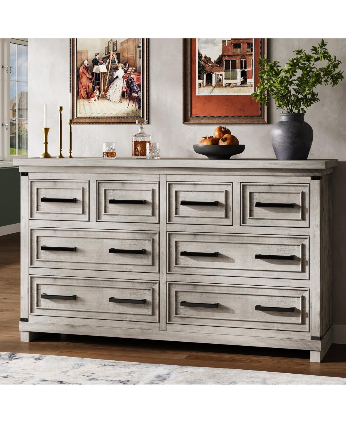 Click here for gaomon Farmhouse 8 Drawer Dresser  Rustic Wood Che... prices