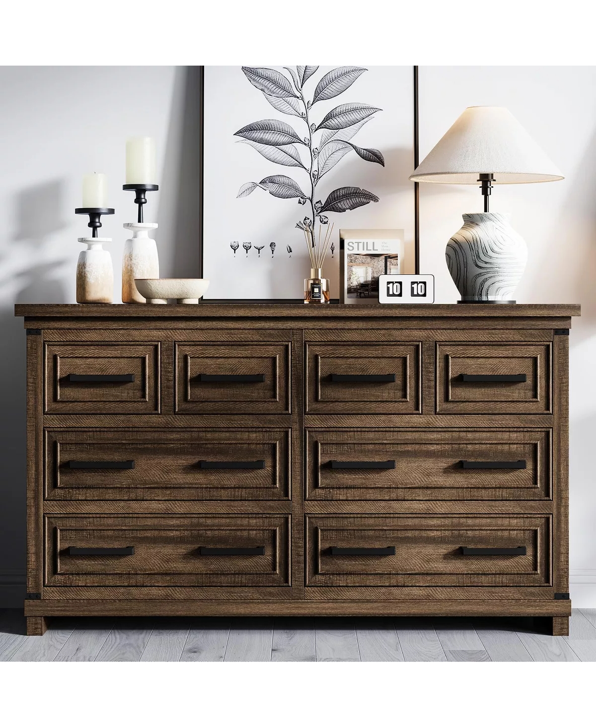 Click here for gaomon Farmhouse 8 Drawer Dresser  Rustic Wood Che... prices