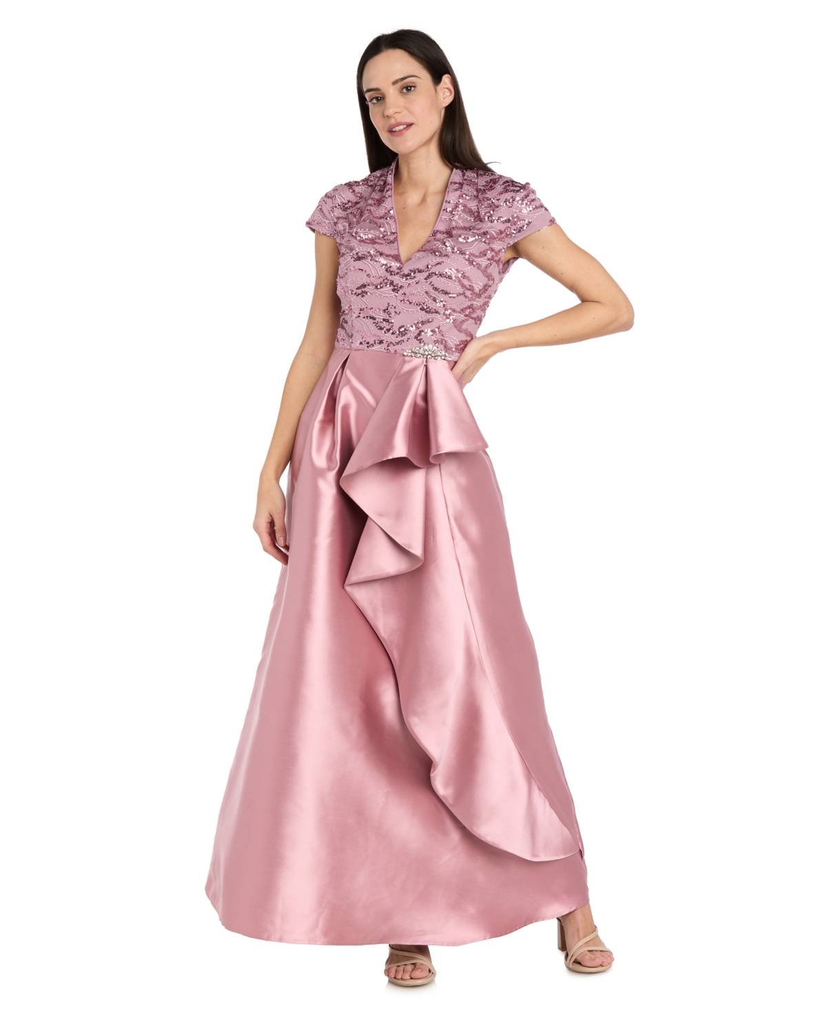 Click here for R & M Richards Womens Long Mikado Ballgown with Em... prices