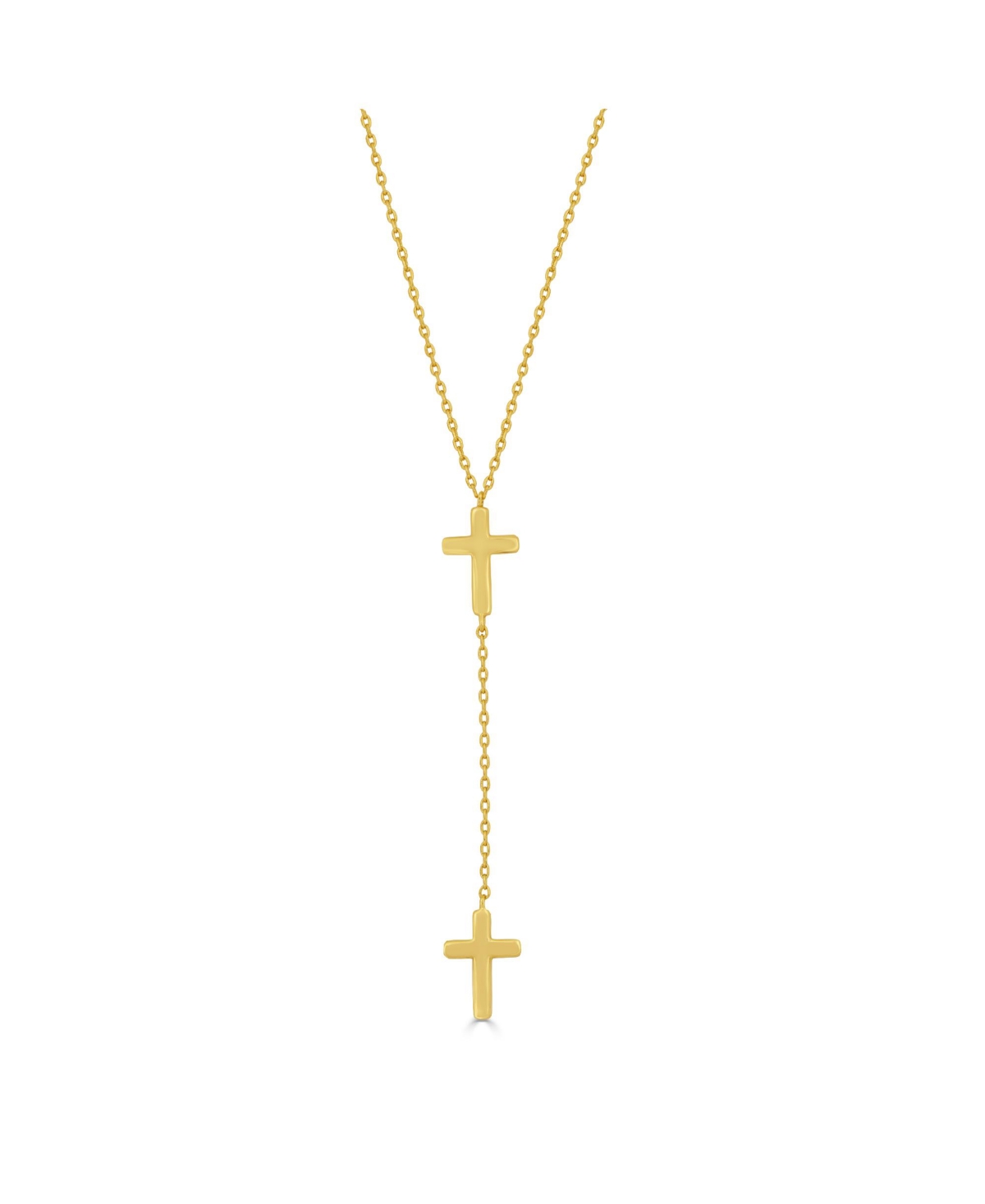 Click here for Simona Polished Double Cross Lariat Necklace - Gol... prices