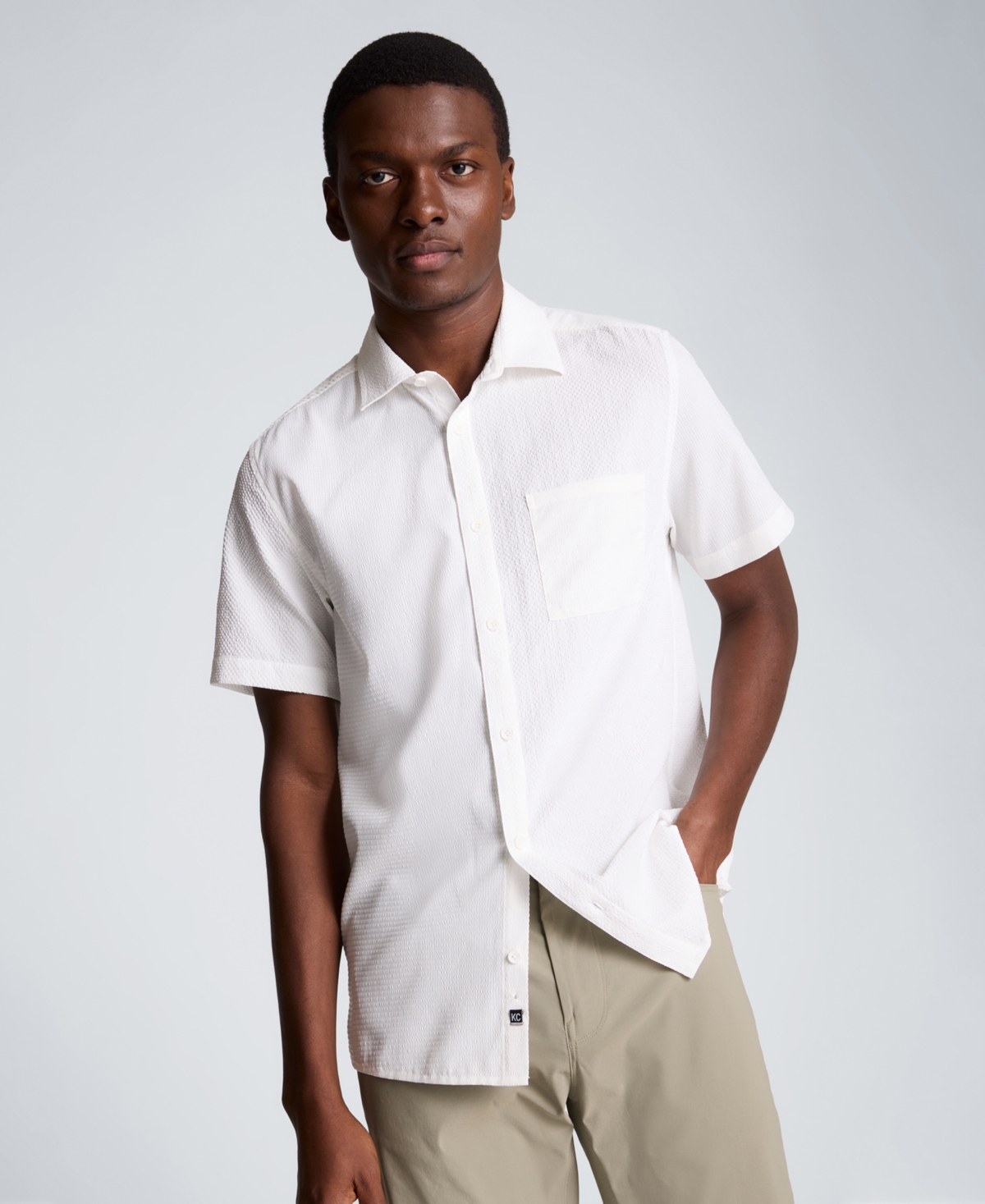 Click here for Kenneth Cole Mens Seersucker Point Collar Shirt -... prices