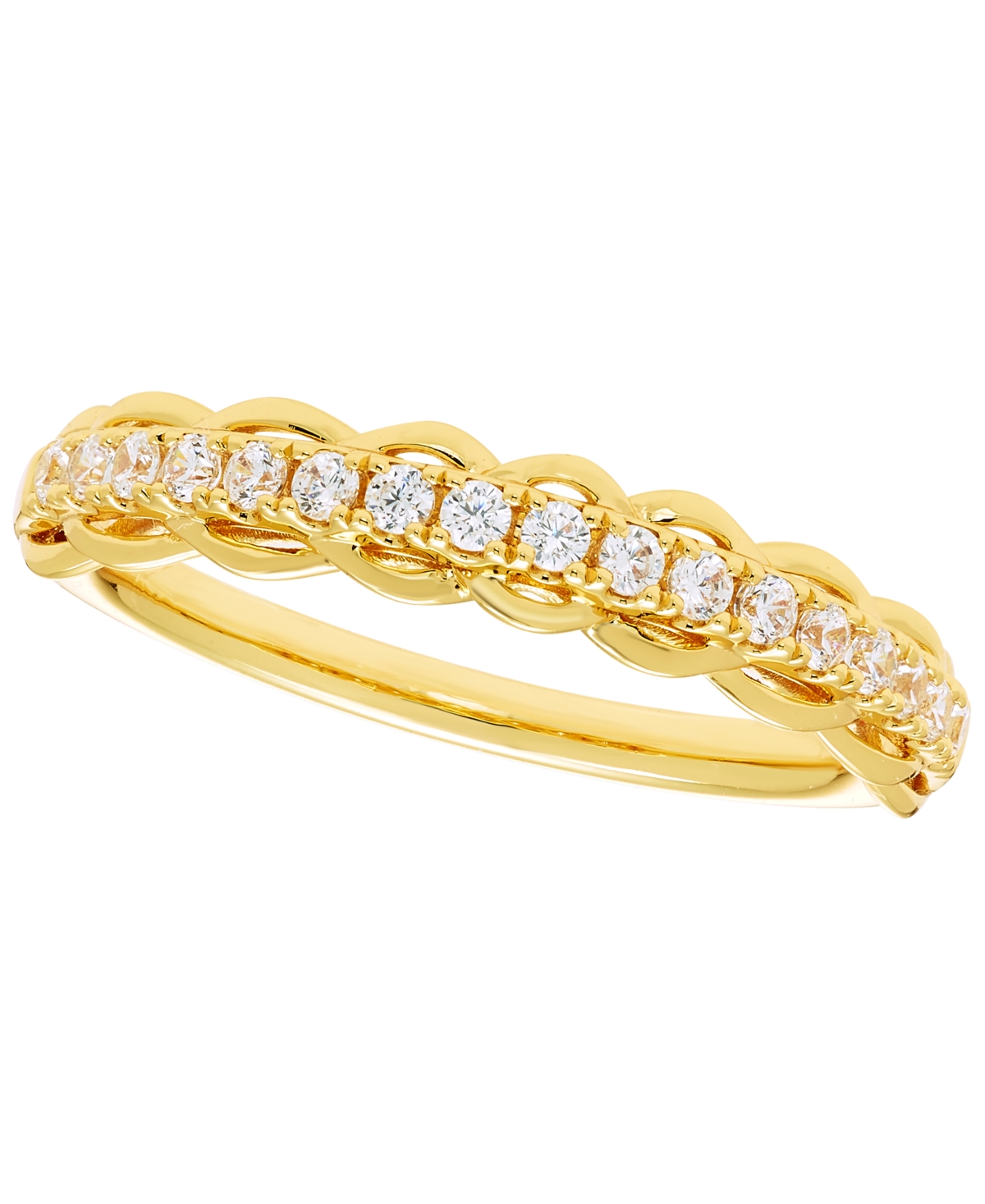 Click here for Macys Diamond Band Ring (1/4 ct. t.w.) in 10k Yell... prices